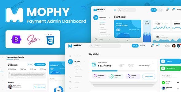 Mophy - Payment Admin Dashboard Bootstrap Template + FrontEnd | DexignZone